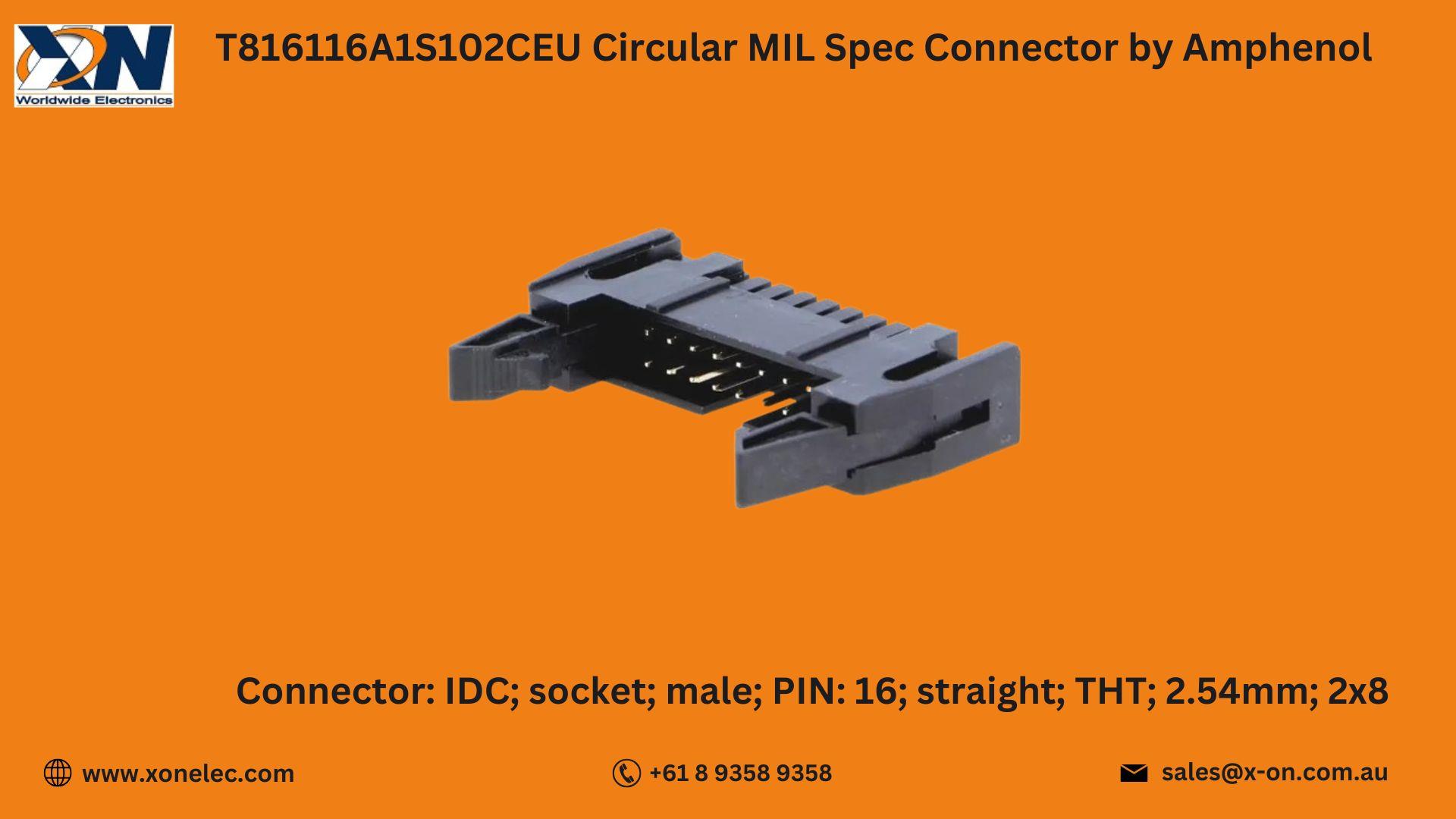 T816116A1S102CEU MIL Connector by Amphenol | Buy at X-ON